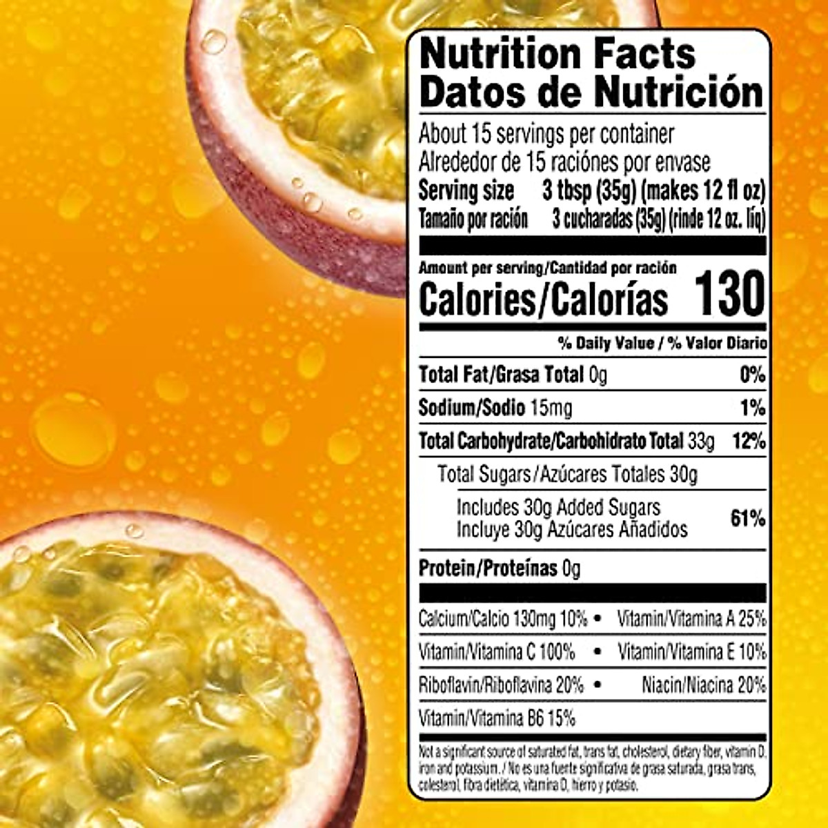 Tang Vitamins Passion Fruit Sweetened Powdered Drink Mix 1 Count 18 oz Canister