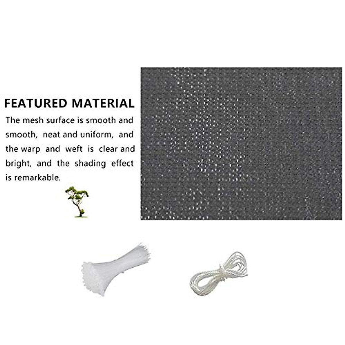 RESOYE 16ft x 3ft 90% Heavy Duty Shade Cloth, Mesh Sun Block Fabric with Grommets, Balcony Privacy Screen Cover Fence Privacy Screen for Wind Outdoor Apartment Railings