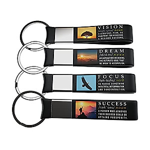 Inkstone 4-Pack of Inspirational Quote Keychains - Perfect for Teacher Appreciation Gifts or Bulk Keychain Purchases