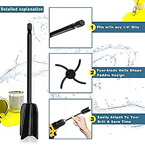 Resin Mixer Paddles, LEEHON Epoxy Mixer Attachment, Reusable Paint, Resin Mixer Paddle to Mix Epoxy Resin, Paint, Ceramic Glaze - Paint Mixer for Drill (4 Pcs)