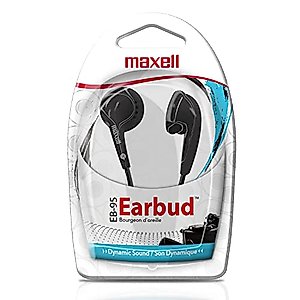 Maxell – 190560, Wired Earbuds Headphones with Lightweight Extended Use Anisotropic Ferrite Magnet Driver - Dynamic Sound Reproduction Stereo - for iOS, Smartphones, MP3 & Gaming – Black