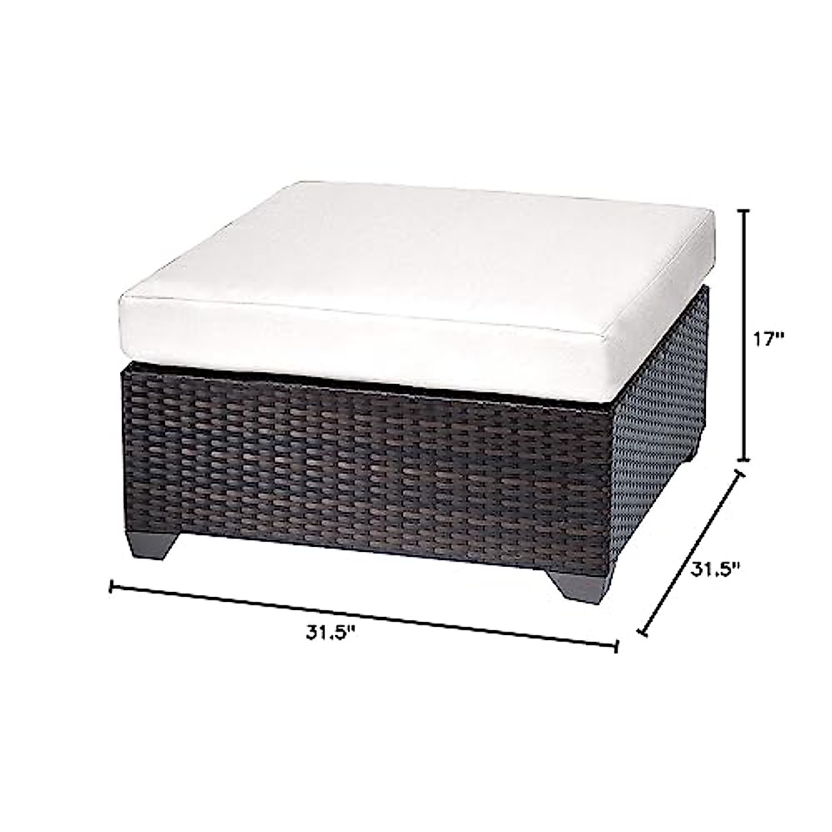 TKC Belle Patio Wicker Ottoman in Cilantro