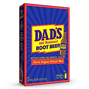Dad's Old Fashioned Root Beer Singles To Go Sugar Free Powder Drink Mix 6 Sticks Per Box, 12 Boxes (72 Total Sticks)