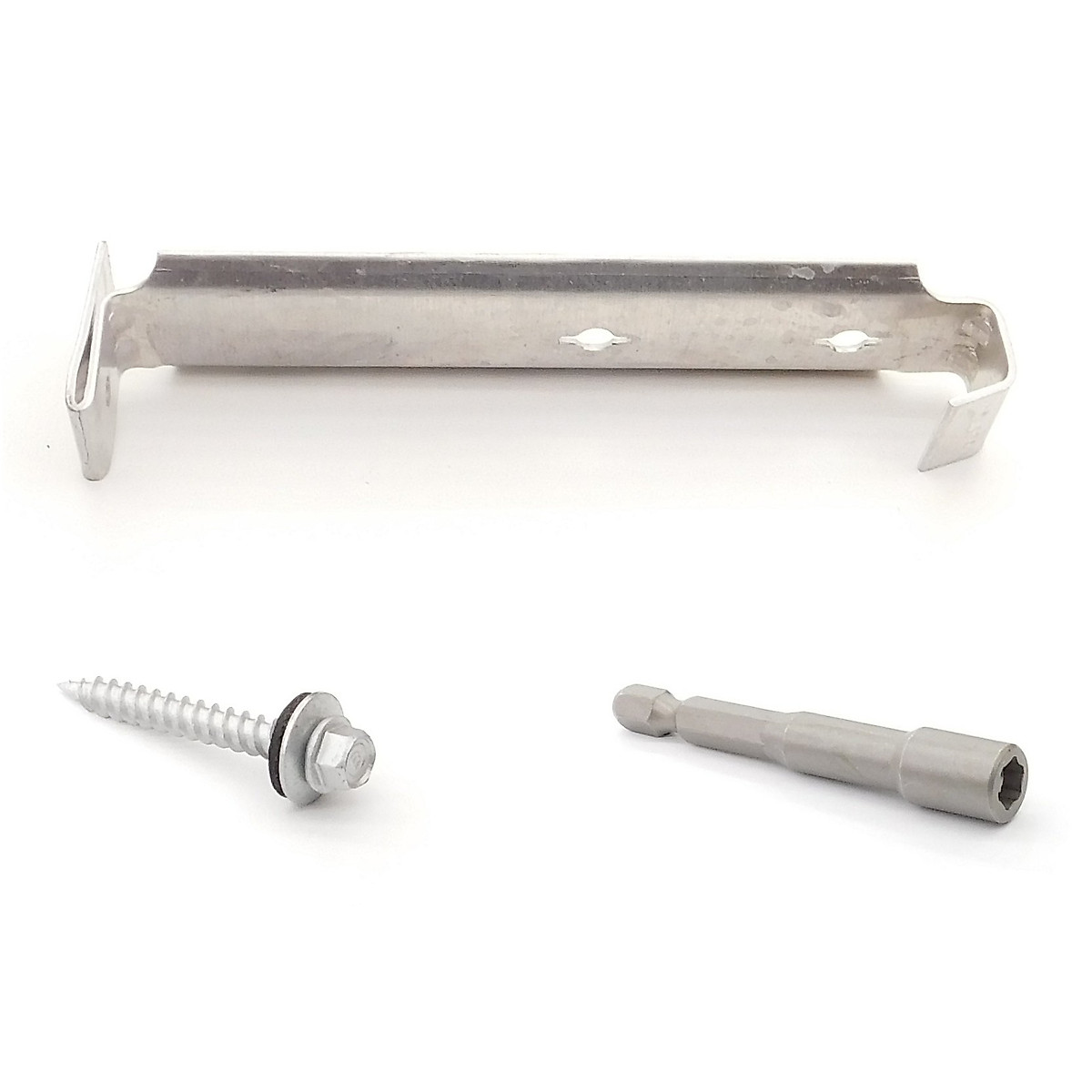 EAGLE 1-5" & 6" Heavy Duty Aluminum Gutter Hanger Brackets - Screw and Chuck Included - Bulk Hidden Rain Gutter Bracket Hooks (50, 6")