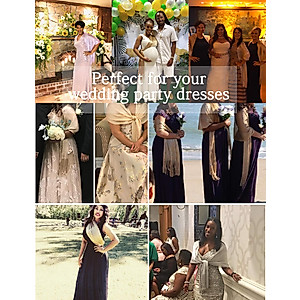 MissShorthair Women's Sparkle Shawls and Wraps for Party Dresses 01Metallic Silver Gray