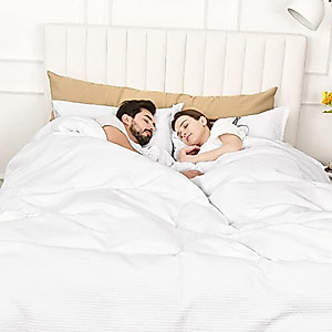 PHF Cotton Waffle Weave Pillowcases King Size Set of 2, No Insert, 20" x 36" Ultra Soft Cotton Blend Pillow Shams, Comfy Breathable and Skin-Friendly Pillow Cases Covers, White