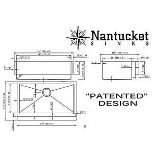 Pro Series 32.5" x 21.25" Retro-fit Framhouse Undermount Kitchen Sink