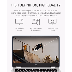 HP Chromebook 360 14a 2-in-1 Laptop, Intel Celeron Processor, 4 GB RAM, 32 GB eMMC, 14” HD (1366 x 768) Chrome OS, Webcam & Dual Mics, Work & Play with Long Battery Life (14a-ca0060nr, 2021)
