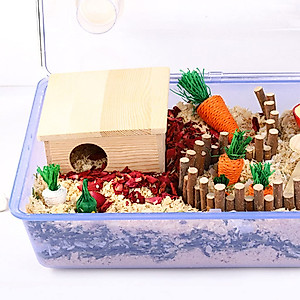 5Pcs Bunny Chew Toy for Teeth Cleaning Natural Hay Treat Grass Carrot for Rabbit Chinchilla Hamster Guinea Pig Play hay Treat for Rabbits