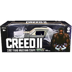Greenlight 1967 Coupe Matt Black with White Stripes (Weathered) (Adonis Creed's) Creed II (2018) Movie 1/18 Diecast Model Car 13626