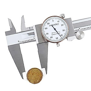 Accusize Industrial Tools 0-12 inch by 0.001 inch Precision Dial Caliper, Stainless Steel, in Fitted Box, P920-S212