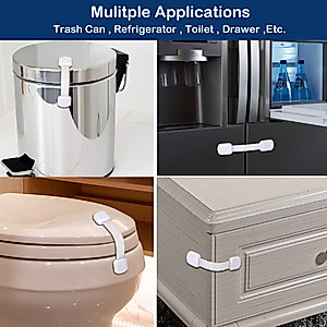 Socub 8 pack Child Safety Cabinets Strap Locks, Multi Use Latch with Strong Adhesive Pads, for Cabinets, Drawers, Oven, Toilet Seat, Fridge