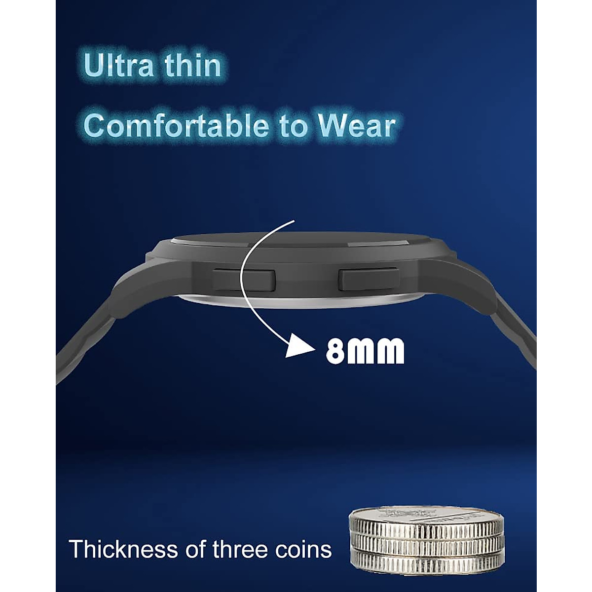 CakCity Digital Sports Waterproof Watch Stopwatch Alarm Military Time Ultra-Thin Men and Women Outdoor Watch