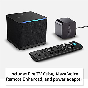All-new Fire TV Cube, Hands-free streaming device with Alexa, Wi-Fi 6E, 4K Ultra HD