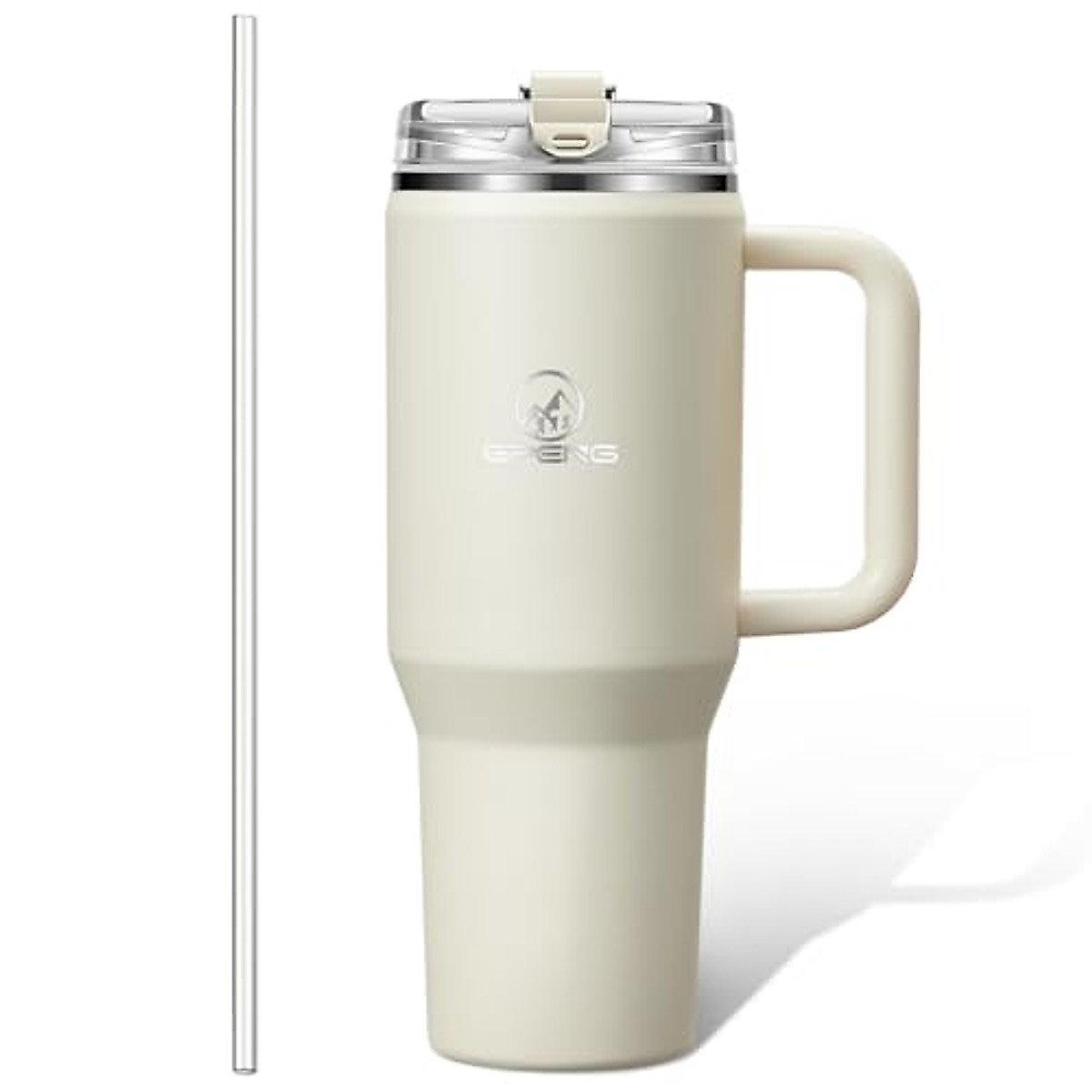 Gpeng 30/40/50 oz Tumbler with Handle, Water Bottles with Straw Lid, Insulated Stainless Steel Travel Mug Cup Holder Friendly, Keep Drinks Cold or Hot for Hours