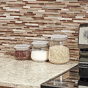 37 oz. Plastic Food Storage Container by Home Basics | Secure Flip-Top Closure with Silicone Seal | Use to Store Rice, Flour, Sugar, Trail Mix and Other Dry Goods