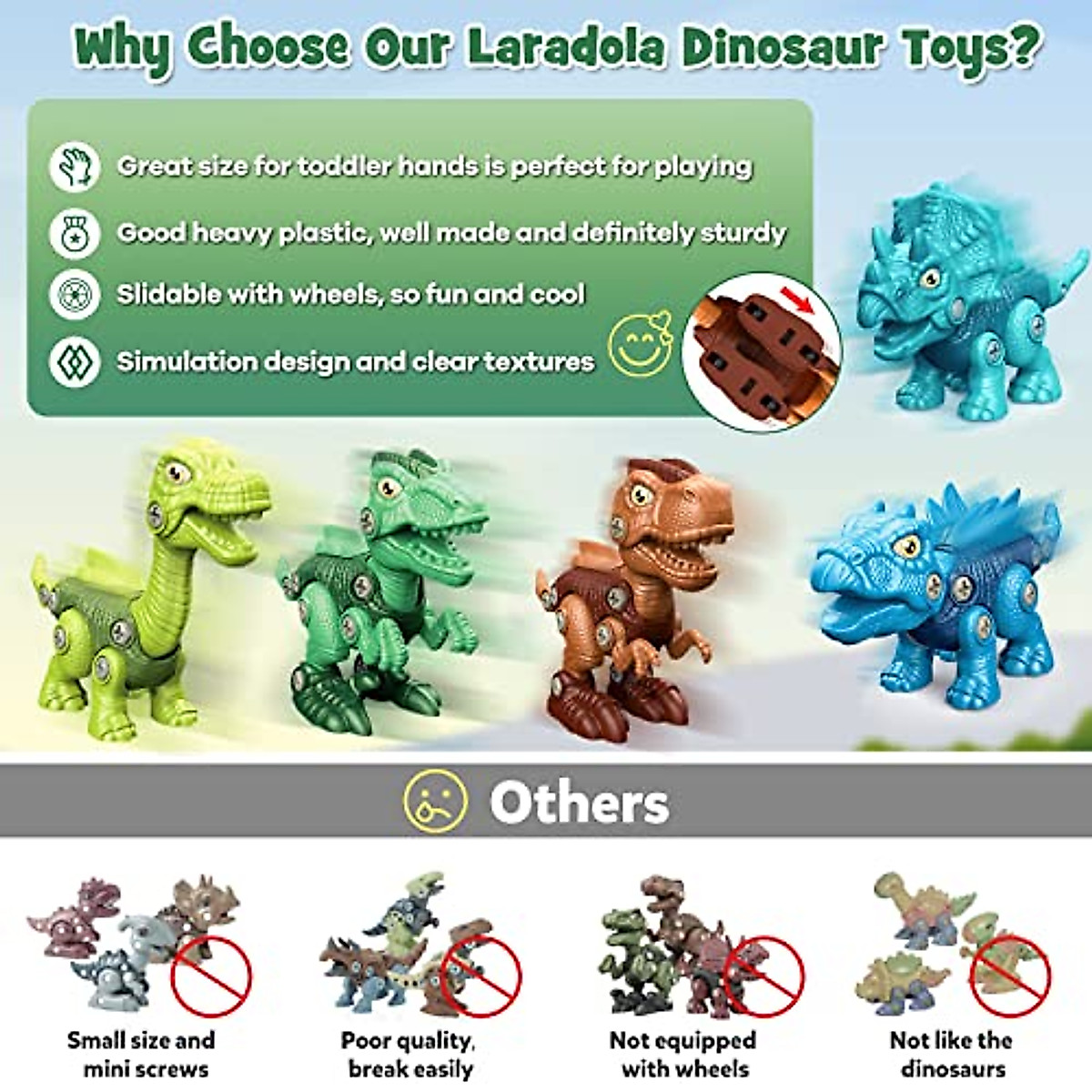 Kids Toys Stem Dinosaur Toy - Take Apart Dinosaur Toys for Kids 3-5 5-7 | Construction Building Boy Toys with Electric Drill | Party Christmas Birthday Gifts Kids Boys Girls 3 4 5 6 7 8 Year Old