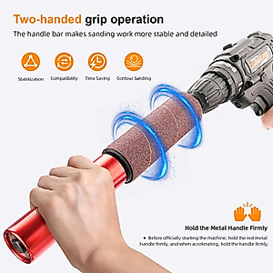 SI FANG Spindle Sander Adaptor Kit Drum Sander for Drill, Handheld Rubber Sanding Drums and Sleeves, Drill Sanding Attachment with Universal Hex Shank, for Woodworking Metal Polishing