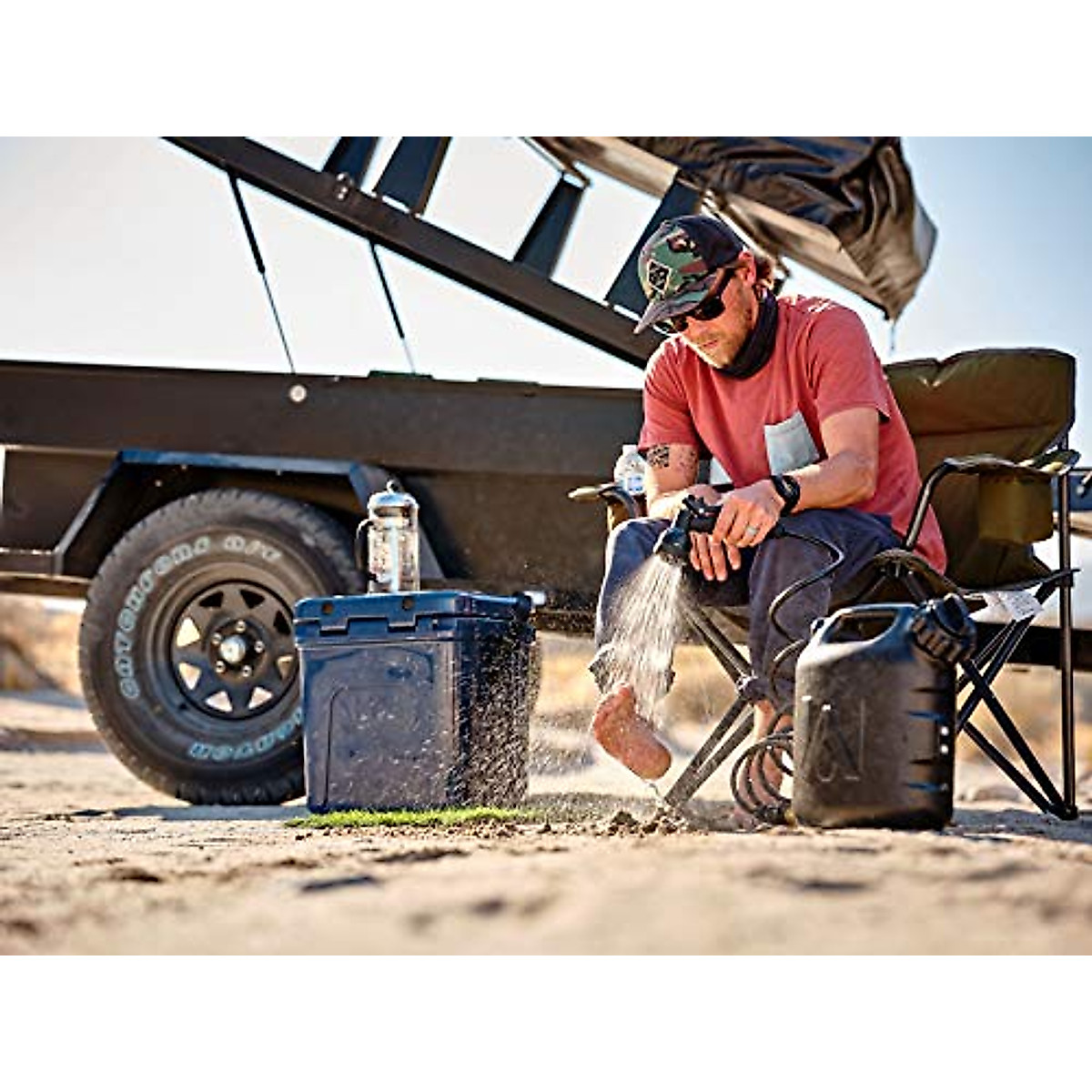 WaterPORT GoSpout 2 Gallon Portable Water Tank with Hose and Sprayer for Camping Showers, Rinsing Overlanding Gear, Vehicle Water Storage, Off Road Showers