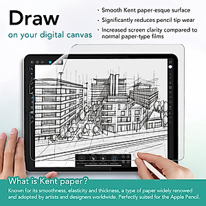 BELLEMOND - 2 PACK - Made in Japan Smooth Kent Paper Screen Protector for iPad Pro 12.9" 6th / 5th / 4th / 3rd Gen (2022/21/20/18) - Reduces Pencil Tip Wear by up to 86% - WIPD129PLK(2)