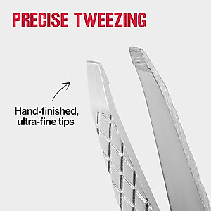 Revlon Ultimate Slant Tweezer, Hand-Finished Ultra-Fine Tips for Precise Hair Removal, Perfect for Tweezing The Tiniest Hairs, Made With Stainless Steel, 1 count