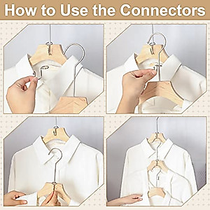 45 Pcs Metal Hanger Hooks Clothes Hanger Connector Hooks for Clothes Space Saving Hanger Extender Stainless Steel Clothes Hanger Organizer Strong Cascading Hangers Hooks for Bedroom Closet Wardrobe