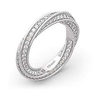 Jeulia Simple Twist Rings 925 Sterling Silver Women's Band Diamond Wedding Rings Engagement Statement Ring Band Anniversary Promise Ring for Her with Gift Box (Silver, 9.5)