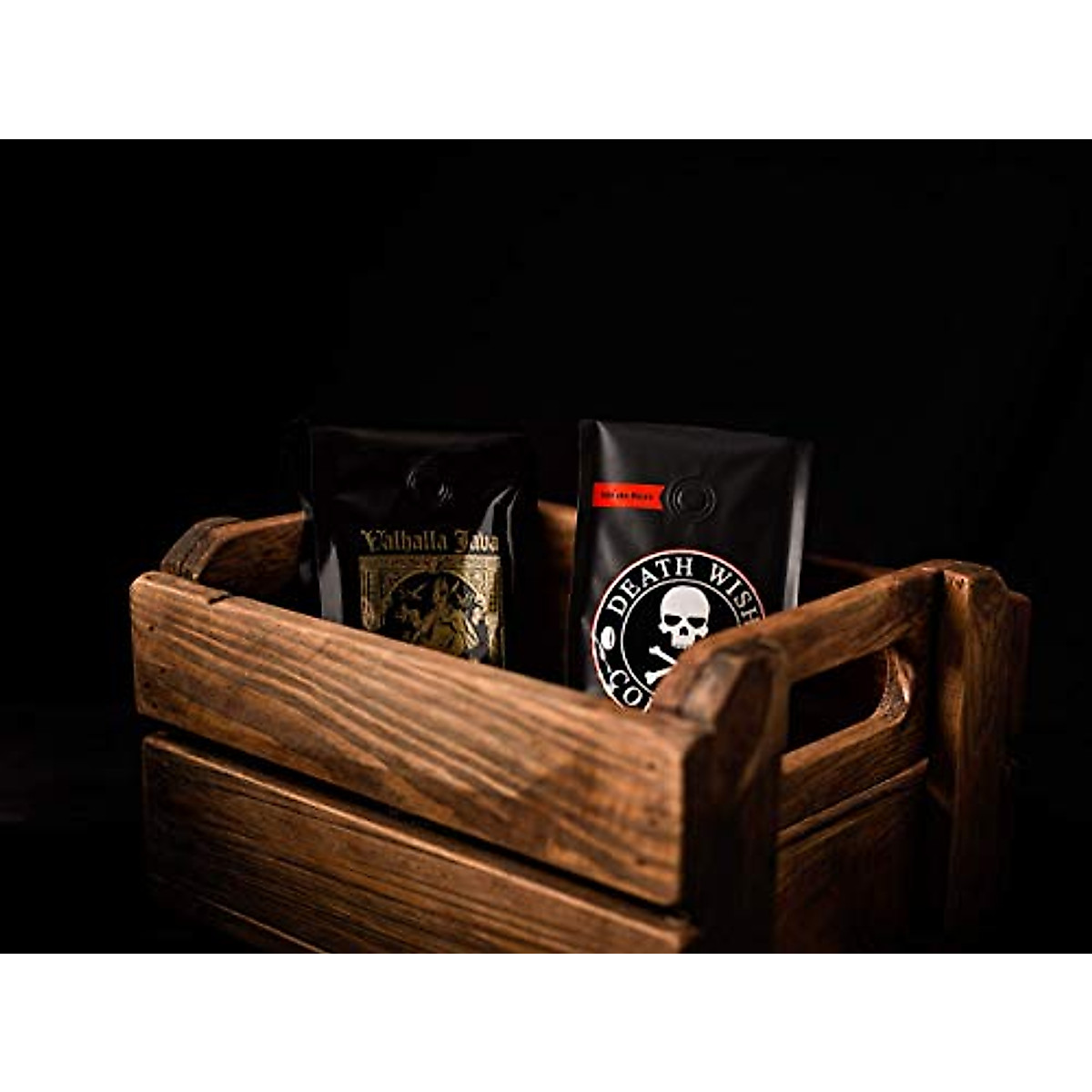 Death Wish Coffee Co. Whole Beans - Extra Kick of Caffeine - 1 lb & Valhalla Java Odinforce Blend 12 oz - Whole Bean Coffee Bundle/Bulk - USDA Certified Organic - Fair Trade - Arabica & Robusta Beans