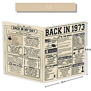 OJsensai Happy 51st Birthday Card for Men Women, Simple 51 Year Old Gift for Son Daughter, Big 1973 Bday Card for Husband Wife, Best 51 Birthday Gift Ideas for Sister Brother, Back In 1973