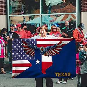 Texas Eagle Behind American Flag, American Eagle Veteran Flag, 3x5 Double 3x5inch