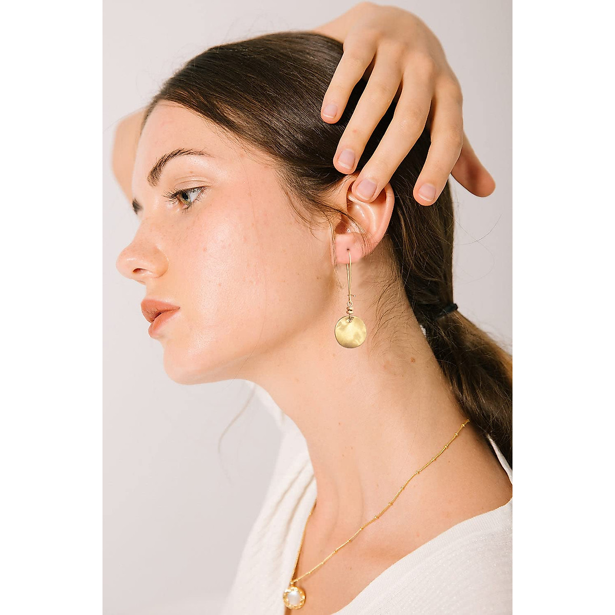 LILIE&WHITE Burnt Gold Round Disc Dangle Earrings For Women Statement Earrings Fashion Earrings Costume Jewelry For Women Boho Earrings