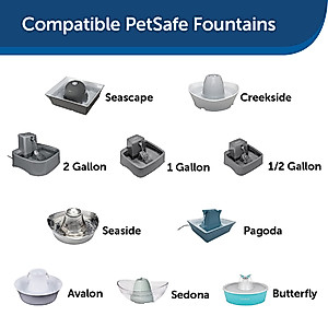 PetSafe Drinkwell Replacement Carbon Filters, Dog and Cat Ceramic Water Fountain Filters, 4-Pack