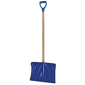 18" Poly Snow Shovel with 37" Wood Handle, Weight: 2 lb. 4 oz.