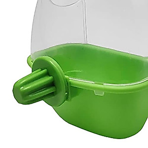 Bird Cage Feeder Parrot Watering Bowl Feeding Station with Perch Water Food Dispenser for Budgie Parakeets Lovebirds Pet Supplies Canary, Green