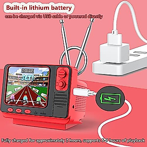 Retro Video Games Console for Kids Adults Built-in 308 Classic Electronic Game 3.0'' Screen Mini TV Games Console Support TV Output and USB Charging Birthday Xmas Gift for Boys Girl 4-12 (Red)