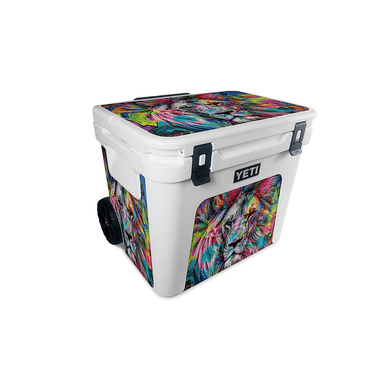 MightySkins Skin Compatible with Yeti Roadie 60 Wheeled Cooler - Neon Lion | Protective, Durable, and Unique Vinyl Decal wrap Cover | Easy to Apply, Remove, and Change Styles | Made in The USA