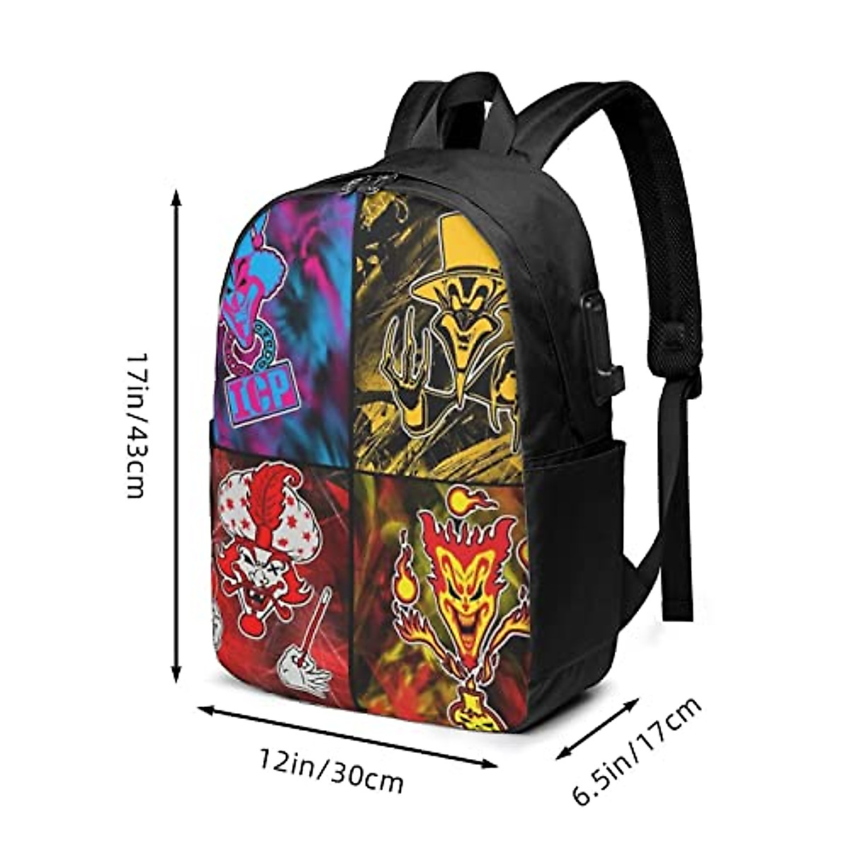 HatChetMan ICP 17 in Backpack USB Charger Bookbag Laptop Bag Bookbag Unisex Classic Fashion Backpack