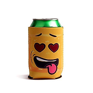 Amazing Drinkers - 10 pack funny quotes & cartoons Extra Thick yellow Neoprene Beer & beverage 12 OZ Can Sleeve Covers - Fully stitched, Trendy & Awesome for Gift or Hosting Item # 10C-YFC