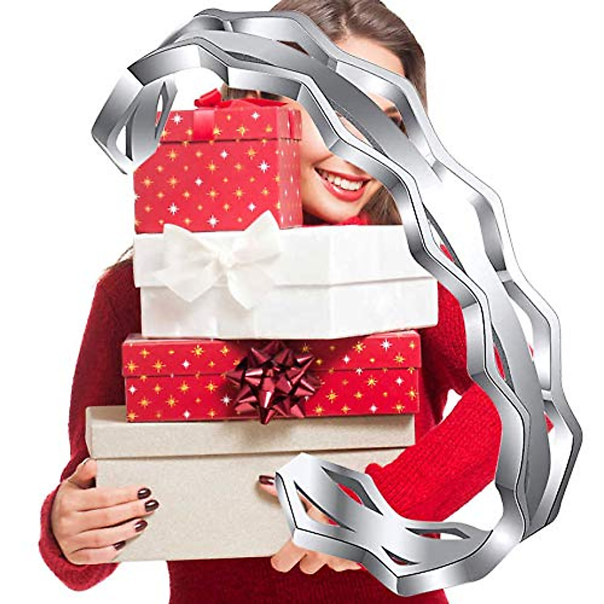 Zuo Bao Grooved Hair Tie Bracelet Stainless Steel Hollow Groove Cuff Bracelets Rubber Band Holder Bangle for Women (Silver)