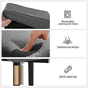 VASAGLE Vanity, Makeup Vanity Desk with Lights, Rounded Mirror, 2 Drawers, Vanity Set with Upholstered Stool, for Bathroom, Bedroom, Girls Vanity for Gift, Black URDT11BL