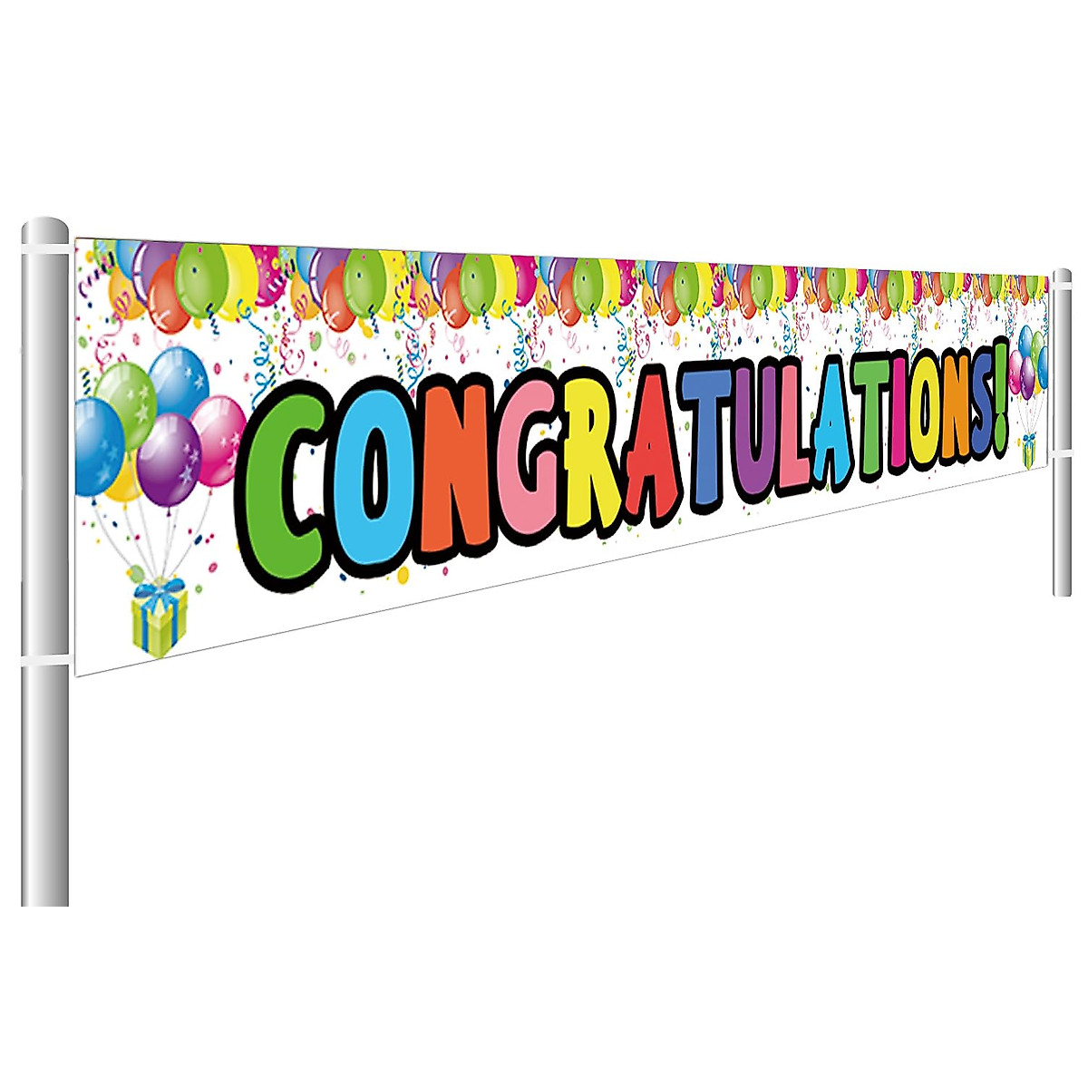 Large Congratulations Banner, 2024 Graduation Congrats Banner, Birthday Engagement Wedding Baby Shower Retirement Job Promotion Party Supplies Decorations (9.8 x 1.6 feet)