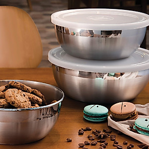 Tramontina Covered Round Container Set w/Frosted Lids Stainless Steel 3 Pc, 80204/020DS