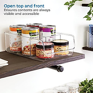 iDesign Linus Plastic Fridge and Freezer Divided Storage Organizer Bin, Container for Food, Drinks, Snacks, Produce Organization, 11" x 7" x 3.5", Clear