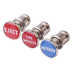 XINXUSONG 3PCS EJECT FIRE MISSILES NITROUS For Button Cigarette Lighter Billet Button Plugs Replacement 12V Power Source Cover Fits Most Automotive Vehicles Auto Car Anodized Aluminum Dustproof Plug