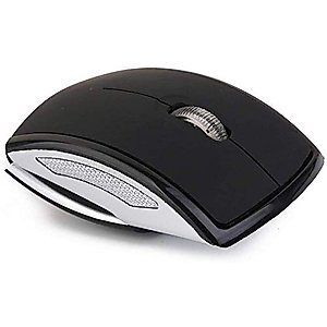 2.4Ghz Wireless Folding Mouse Foldable Optical Arc Mouse Universal Portable Travel Mice Bluetooth USB Receiver for PC Mac Laptop MacBook (Pack of 1)