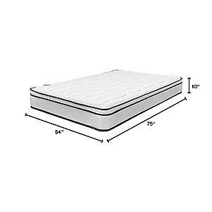 Mattress Comfort, 10-Inch Meduim Plush Eurotop Pillowtop Innerspring Mattress with Mattress Protector, Full