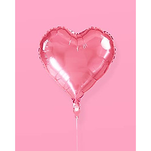 xo, Fetti Pink Heart Foil Balloon Set - 4 pc | Birthday Decorations, Bachelorette Backdrop, Valentine's Day Baby Shower, Vday, Wedding Photo Booth