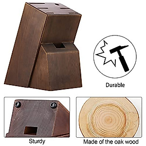 8pcs/Set Wood Handle Kitchen Knives Kitchen Cutting Tool Block Set With Sharpener and Stainless Steel Blade Scissors