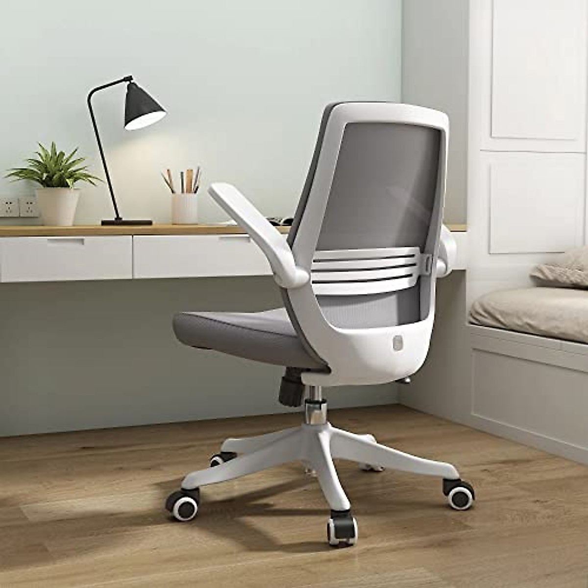 Ergonomic Office Chair Mid-Back Home Desk Chair with Lumbar Support Small Mesh Computer Chair