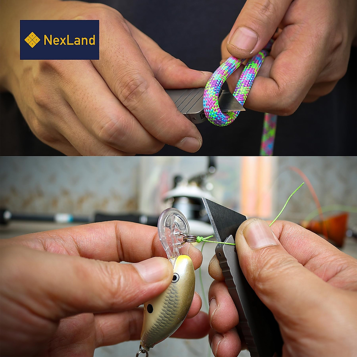 NexLand S01-T06 Sliding Utility Knife Titanium Construction with Black Ceramic Blade Razor Sharp for EDC 1pc